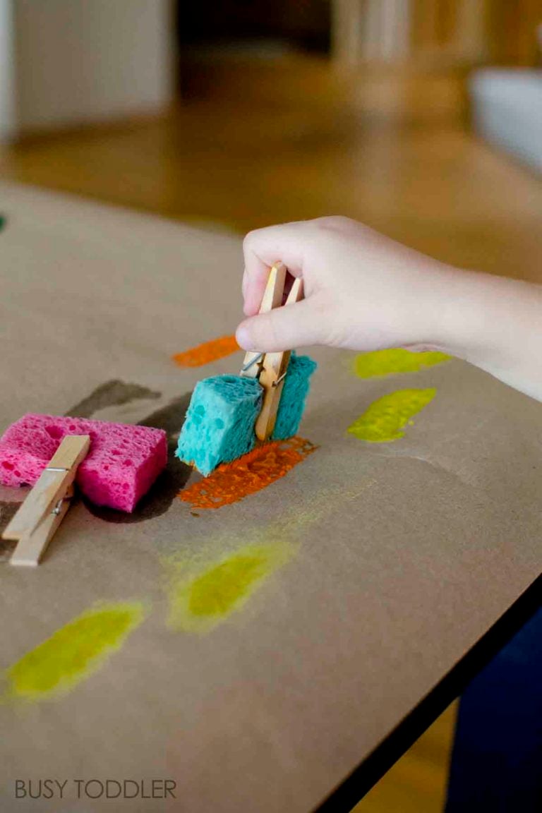 Sponge Painting Process Art - Busy Toddler