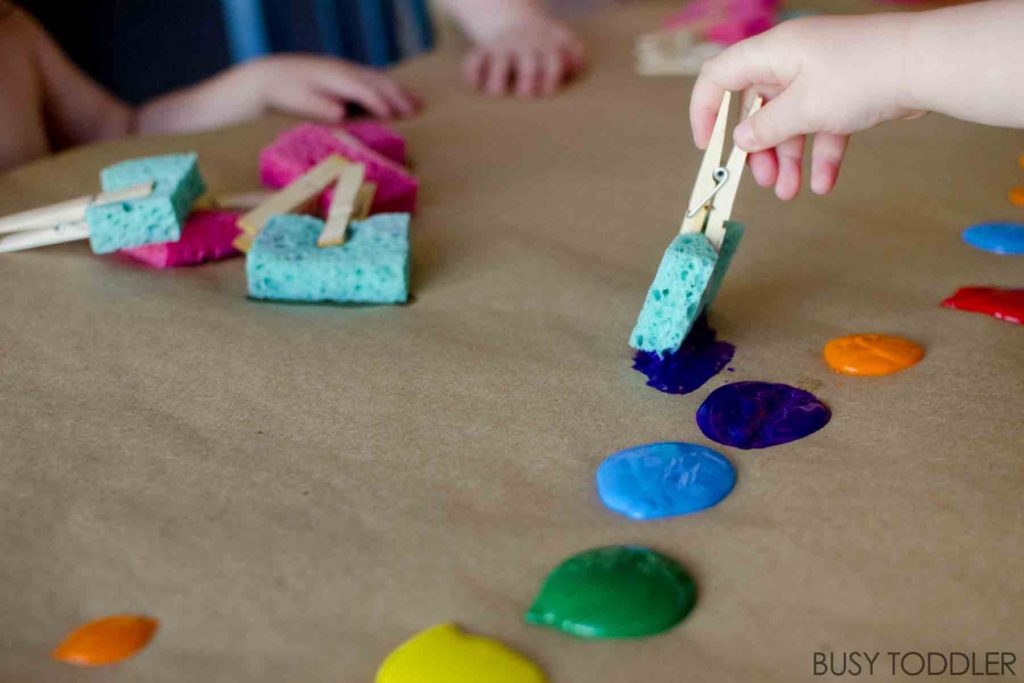 Sponge Painting Process Art - Busy Toddler