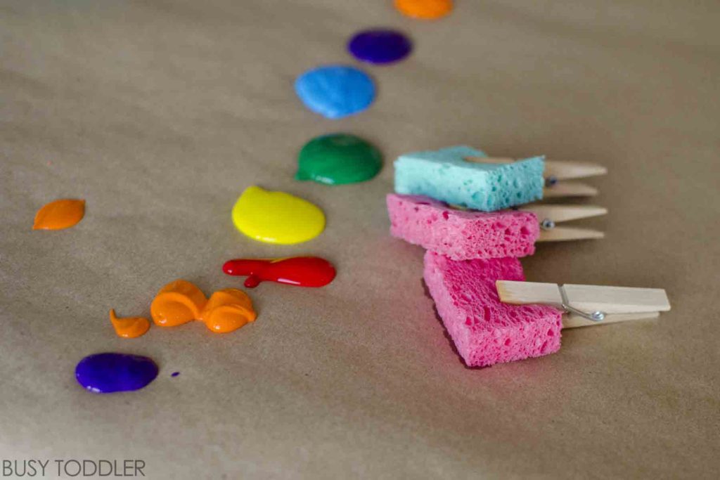 Sponge Painting Process Art - Busy Toddler