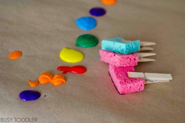 Sponge Painting Process Art - Busy Toddler
