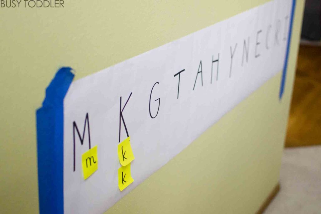 Alphabet Post-It Wall - Busy Toddler