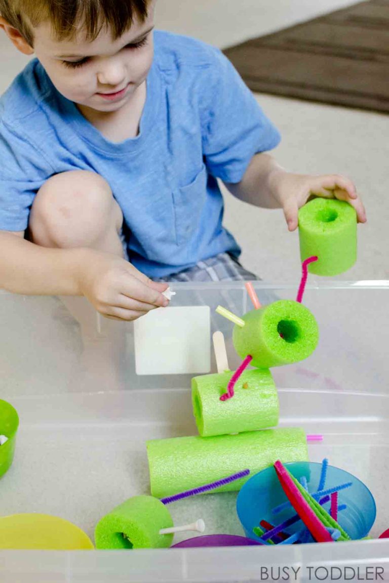 Poking Bin: Fine Motor Skills Fun - Busy Toddler
