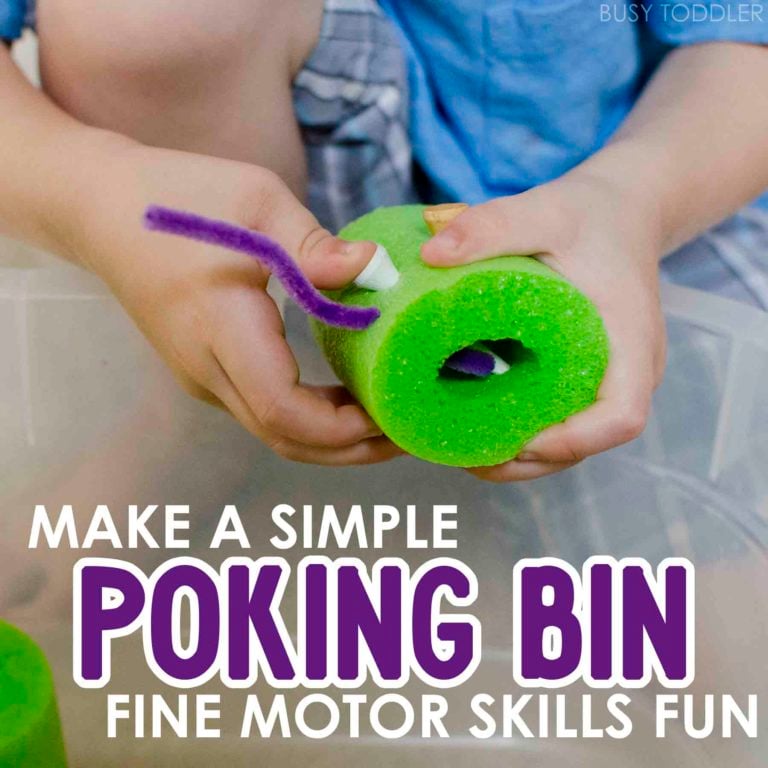 Poking Bin: Fine Motor Skills Fun - Busy Toddler