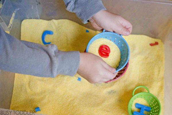 Alphabet Sift and Find - Busy Toddler