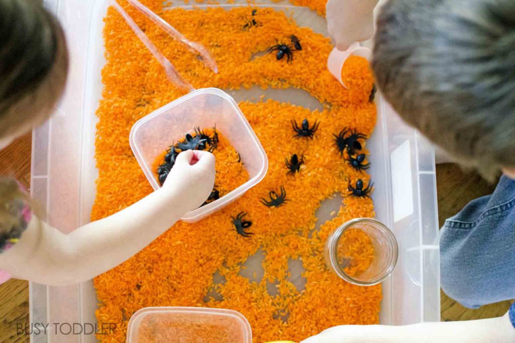 Simple Halloween Sensory Bin - Busy Toddler