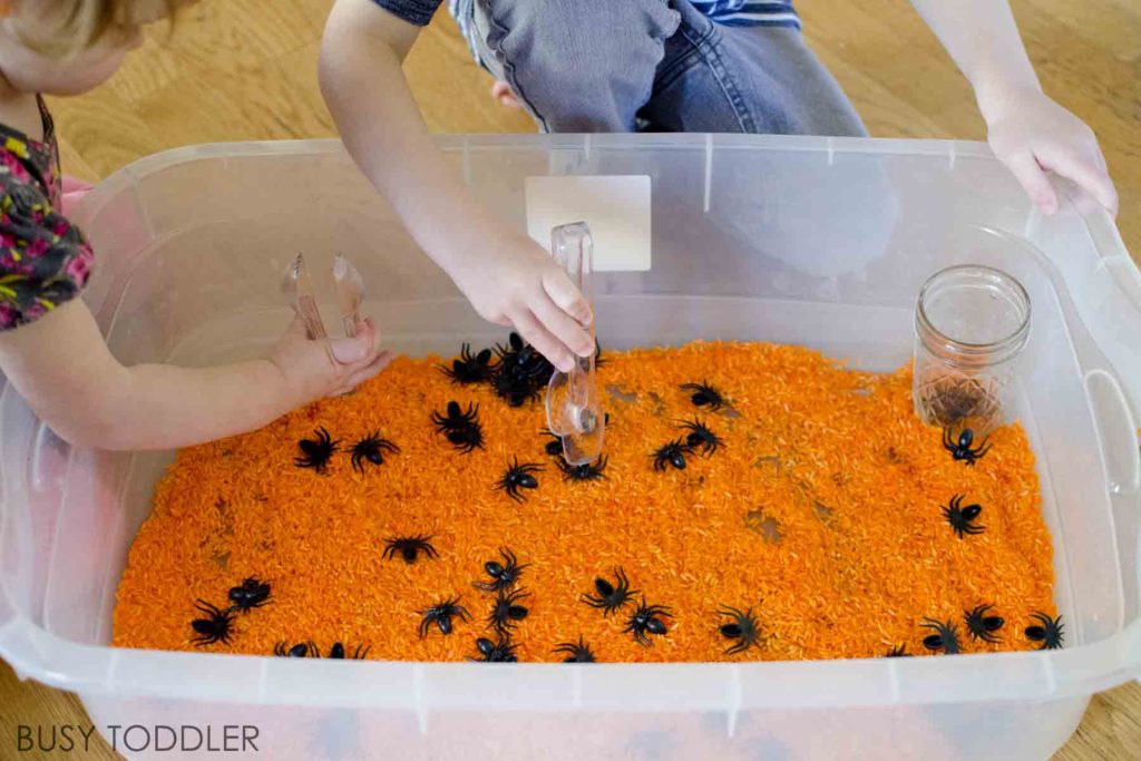 Simple Halloween Sensory Bin - Busy Toddler