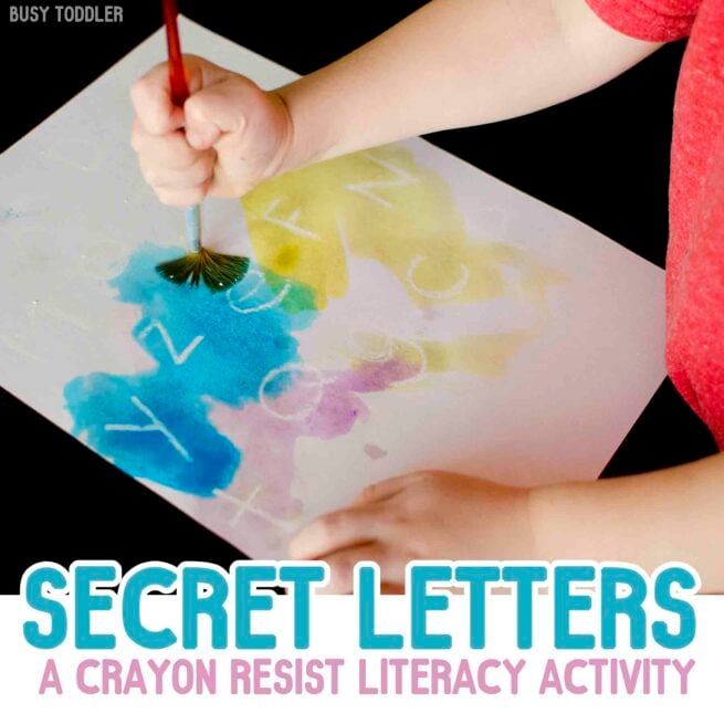 Secret Letters: An Easy Art + Literacy Activity - Busy Toddler