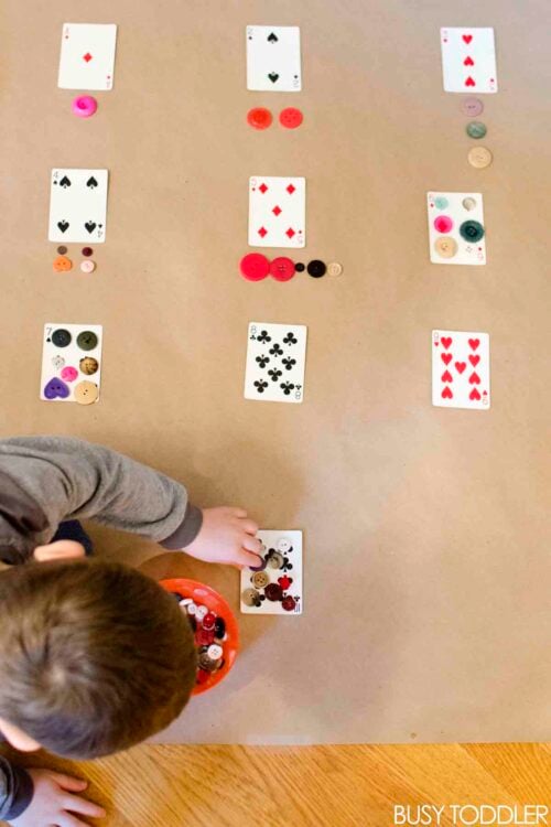 Playing Cards Math Activity - Busy Toddler