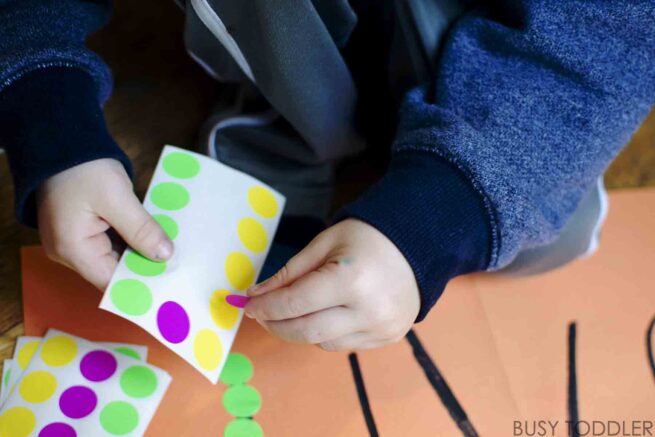 Sticker Names Toddler Activity - Busy Toddler