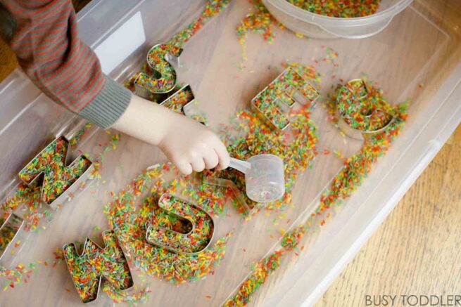 ABC Rice Bin - Busy Toddler