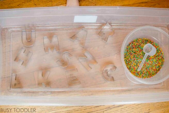 ABC Rice Bin - Busy Toddler