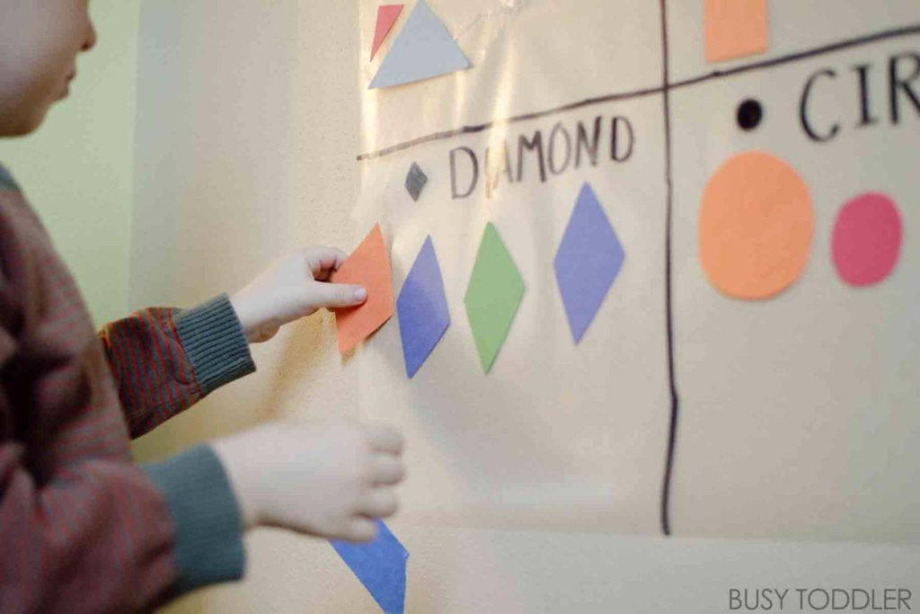 Sticky Shape Wall - Busy Toddler