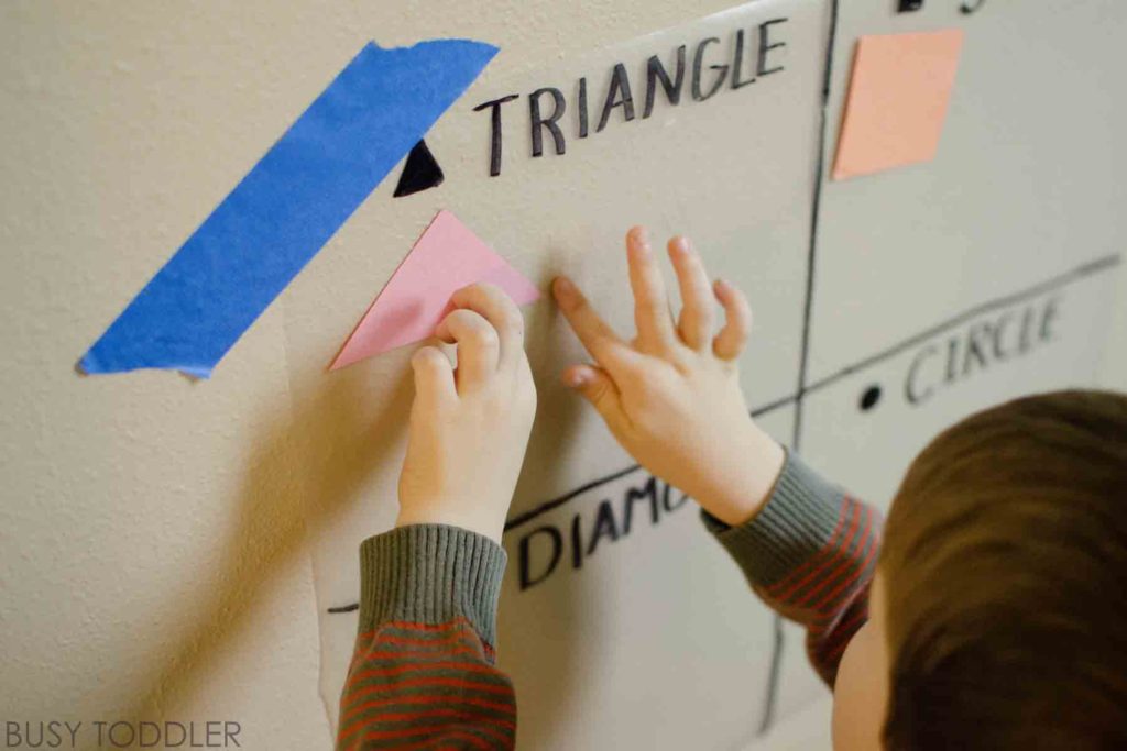 Sticky Shape Wall - Busy Toddler
