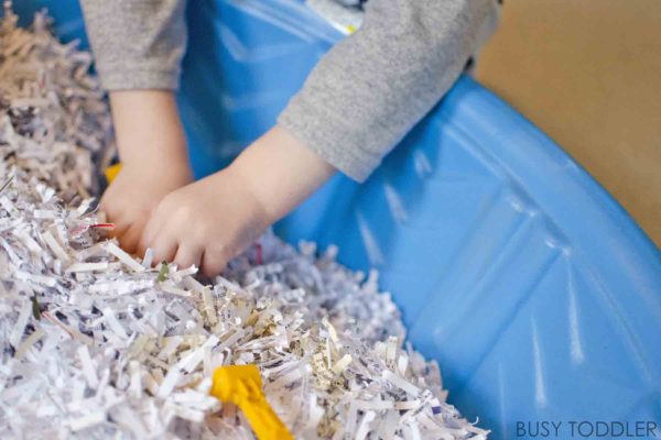 Construction Site Sensory Bin - Busy Toddler