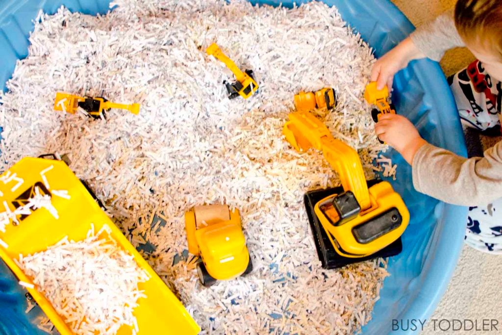 Construction Site Sensory Bin - Busy Toddler