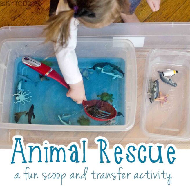 Animal Tape Rescue Activity - Busy Toddler