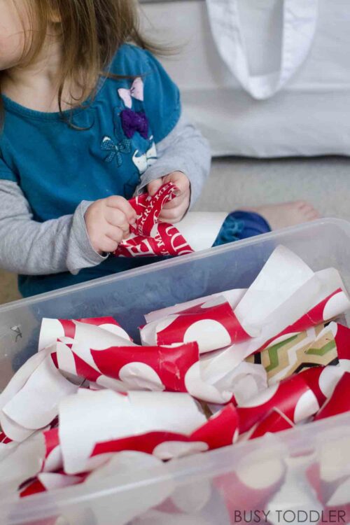 Ripping Paper Bin - Busy Toddler