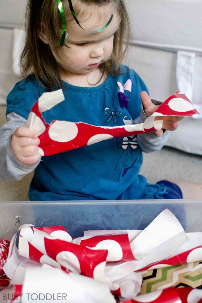 Ripping Paper Bin - Busy Toddler