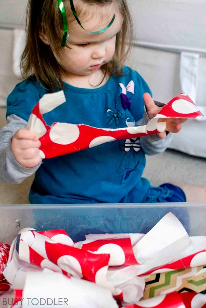 Ripping Paper Bin - Busy Toddler