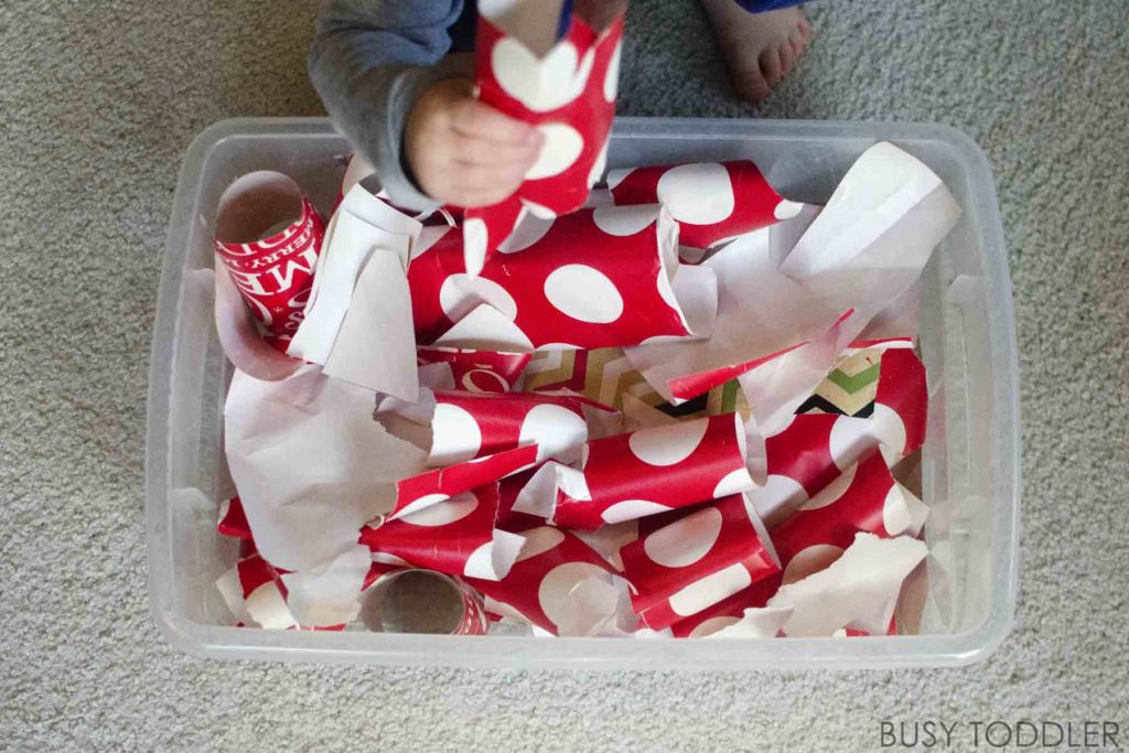 Ripping Paper Bin - Busy Toddler