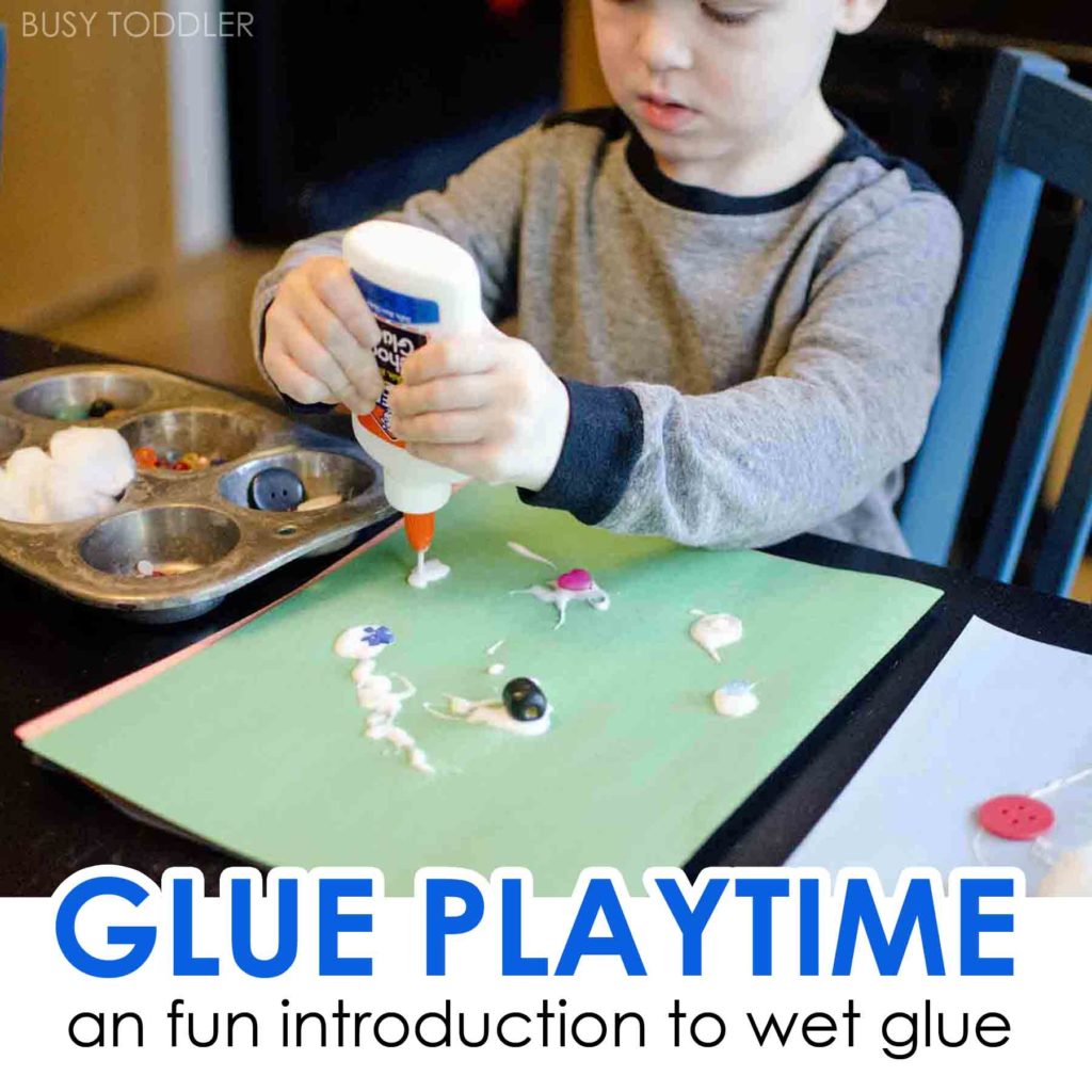 Skill Practice: Glue Stick Activity Bin - Busy Toddler