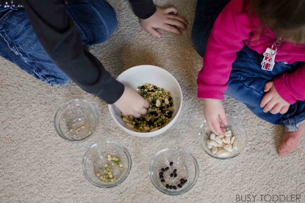Bean Sort Easy Activity - Busy Toddler