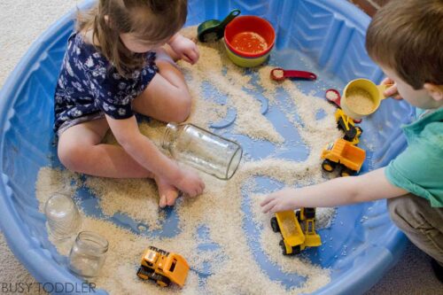 Giant Rice Pool Sensory - Busy Toddler