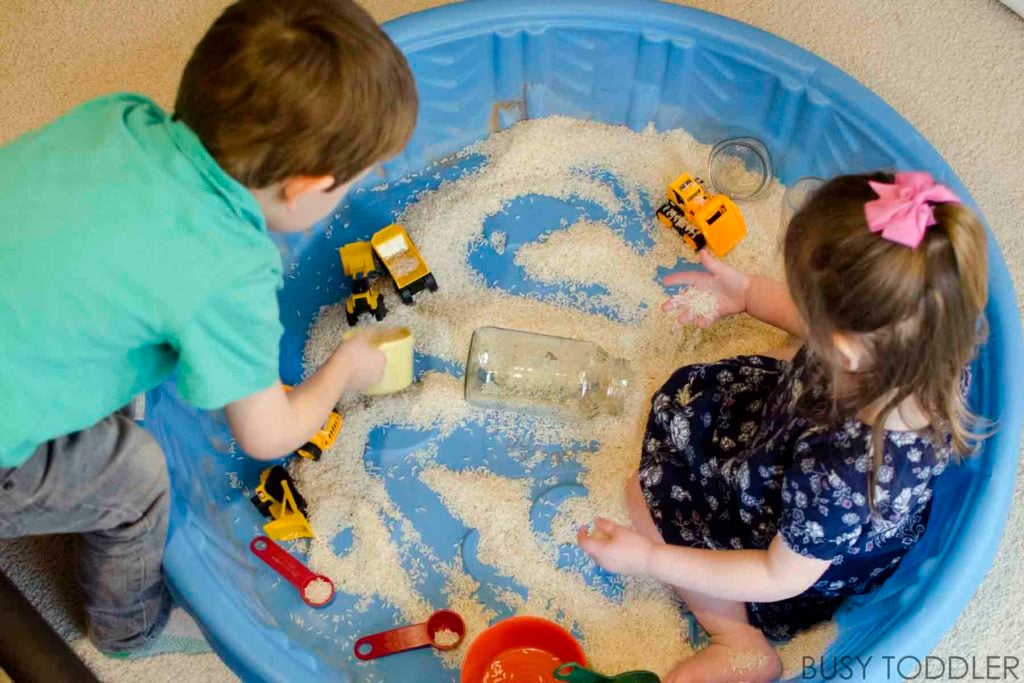 Giant Rice Pool Sensory - Busy Toddler