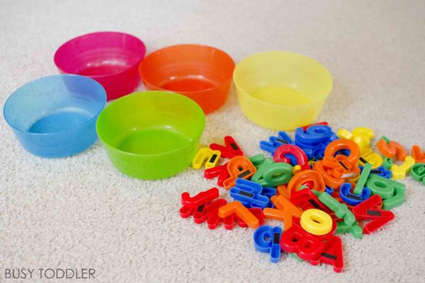 Easy Alphabet Sorting Activity - Busy Toddler