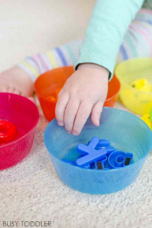 Easy Alphabet Sorting Activity - Busy Toddler