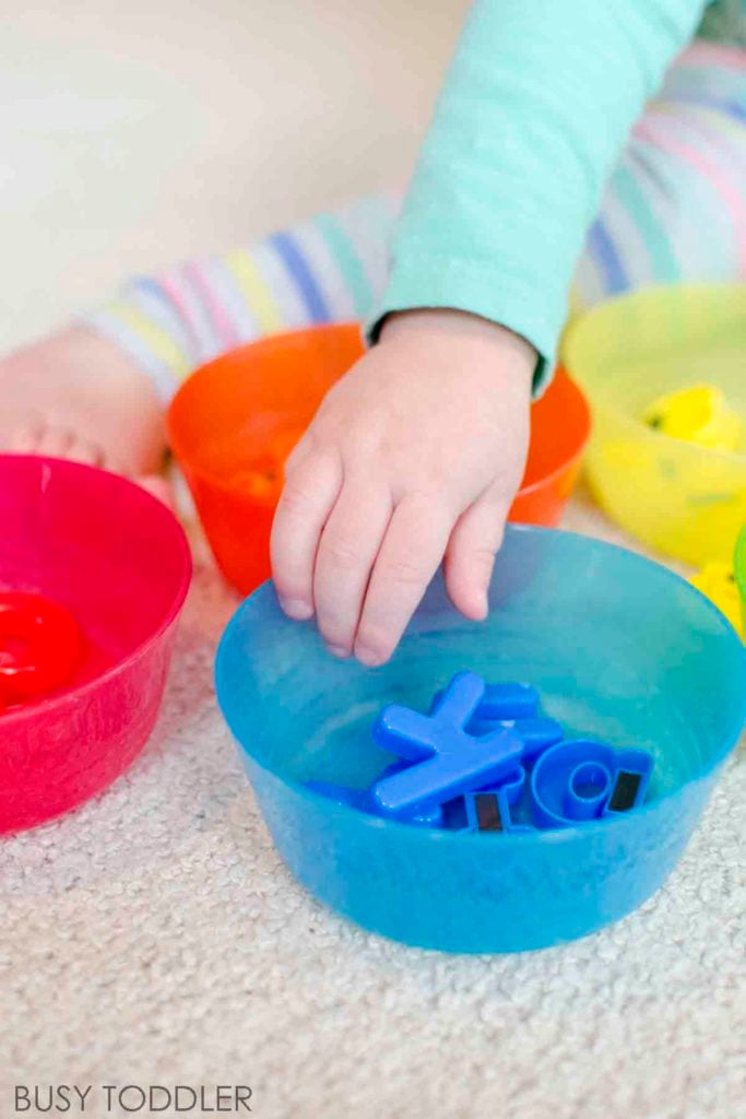 Easy Alphabet Sorting Activity - Busy Toddler