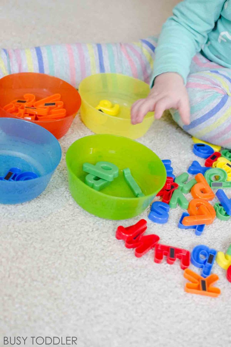 Easy Alphabet Sorting Activity - Busy Toddler