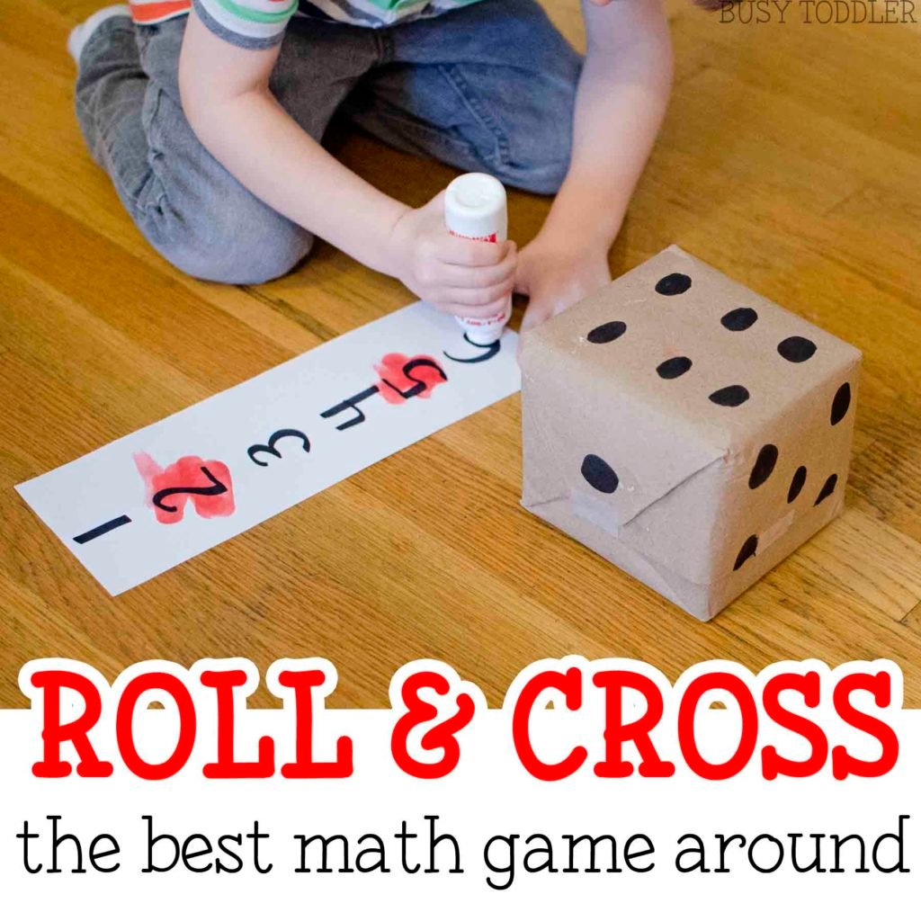 Roll & Cross Math Game - Busy Toddler