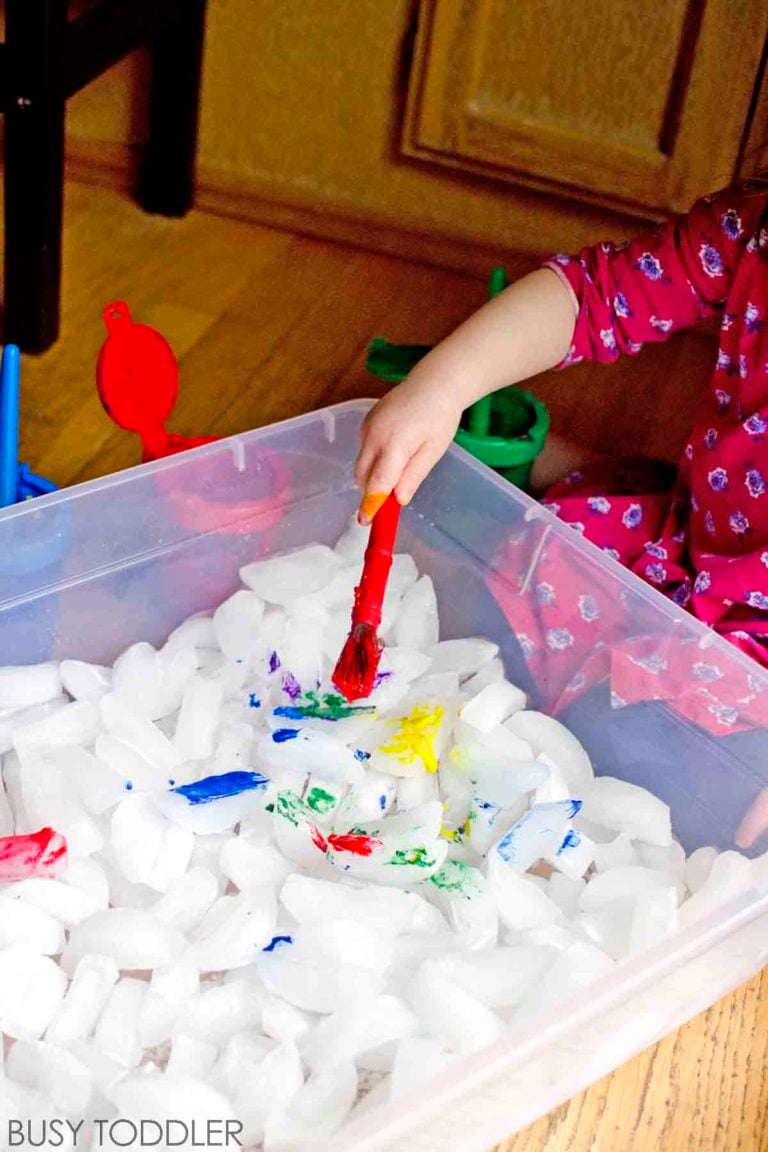 Painting Ice Cubes Activity - Busy Toddler