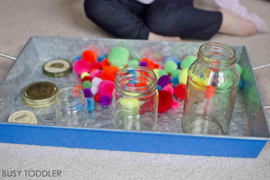 Pom Pom Sorting Jars - Busy Toddler