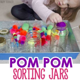 Pom Pom Color Sorting Toddler Activity - Busy Toddler