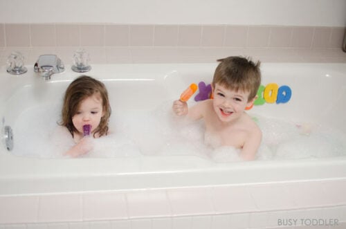 Popsicle Bath Activity - Busy Toddler