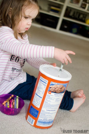 Crayon Push Activity - Busy Toddler