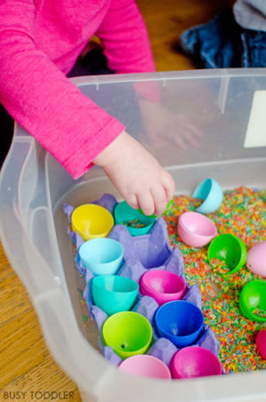 Easter Sensory Bin - Busy Toddler