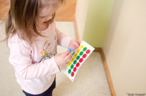 Sticker Name Recognition Activity - Busy Toddler