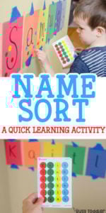 Sticker Name Recognition Activity - Busy Toddler
