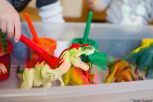 Painting Dinosaurs Process Art - Busy Toddler