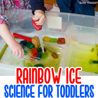 Rainbow Ice: a toddler science activity - Busy Toddler