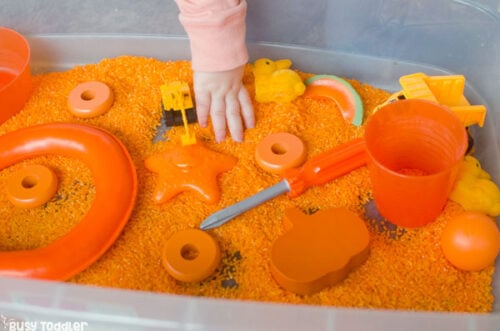 Favorite Color Sensory Bin - Busy Toddler