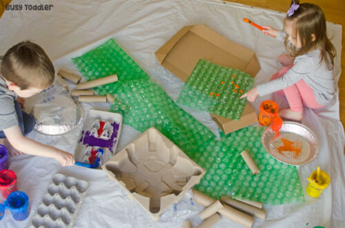 Paint the Trash: Easy Process Art - Busy Toddler