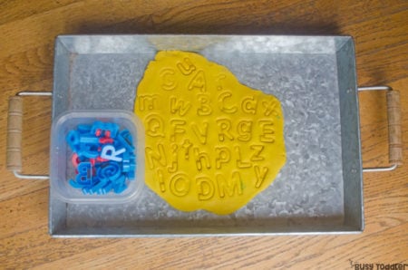 Alphabet Play Dough Puzzle - Busy Toddler