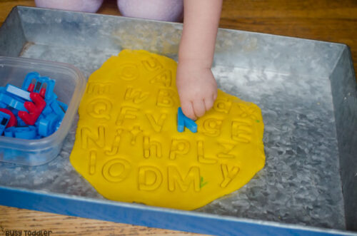 Alphabet Play Dough Puzzle - Busy Toddler