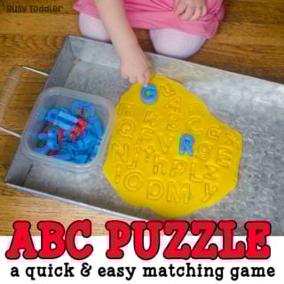 Alphabet Play Dough Puzzle - Busy Toddler