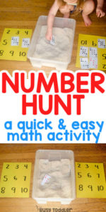 Number Hunt Math Sensory Bin - Busy Toddler