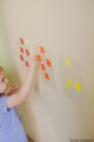 Easy Sorting Activity: Sticky Color Sort - Busy Toddler